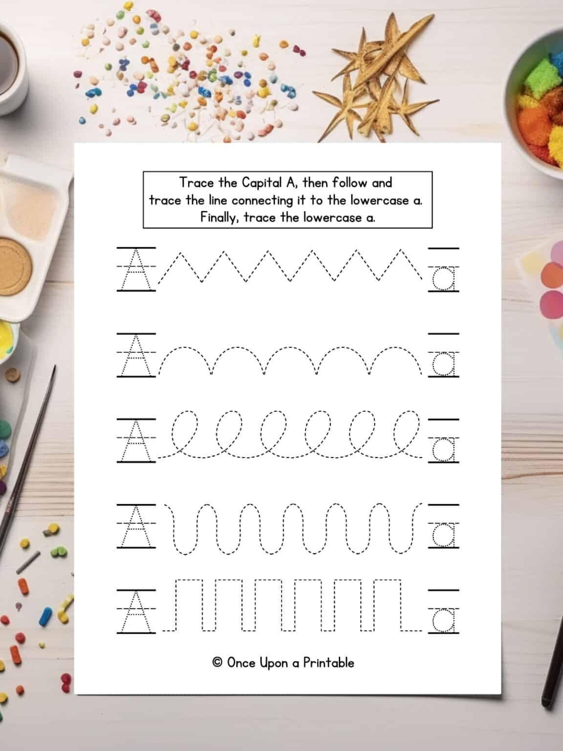 Letter A Tracing Activity Worksheets Free Printables - Once Upon a ...