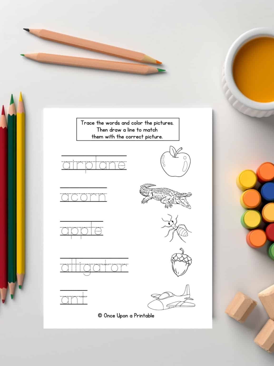 Letter A Tracing Activity Worksheets Free Printables - Once Upon a ...