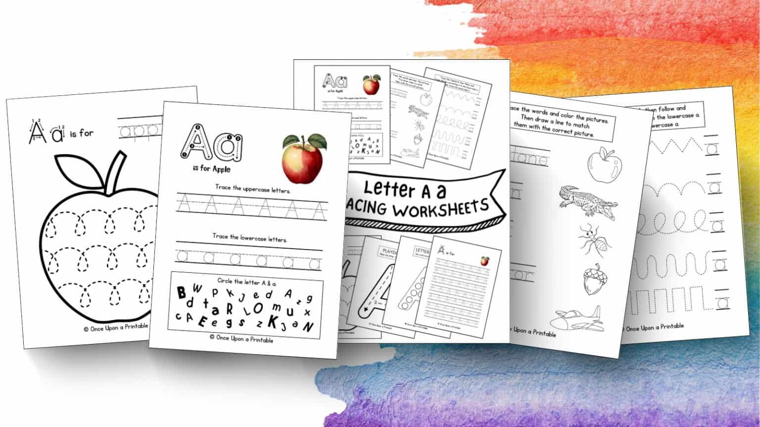 Letter A Tracing Activity Worksheets Free Printables - Once Upon a ...