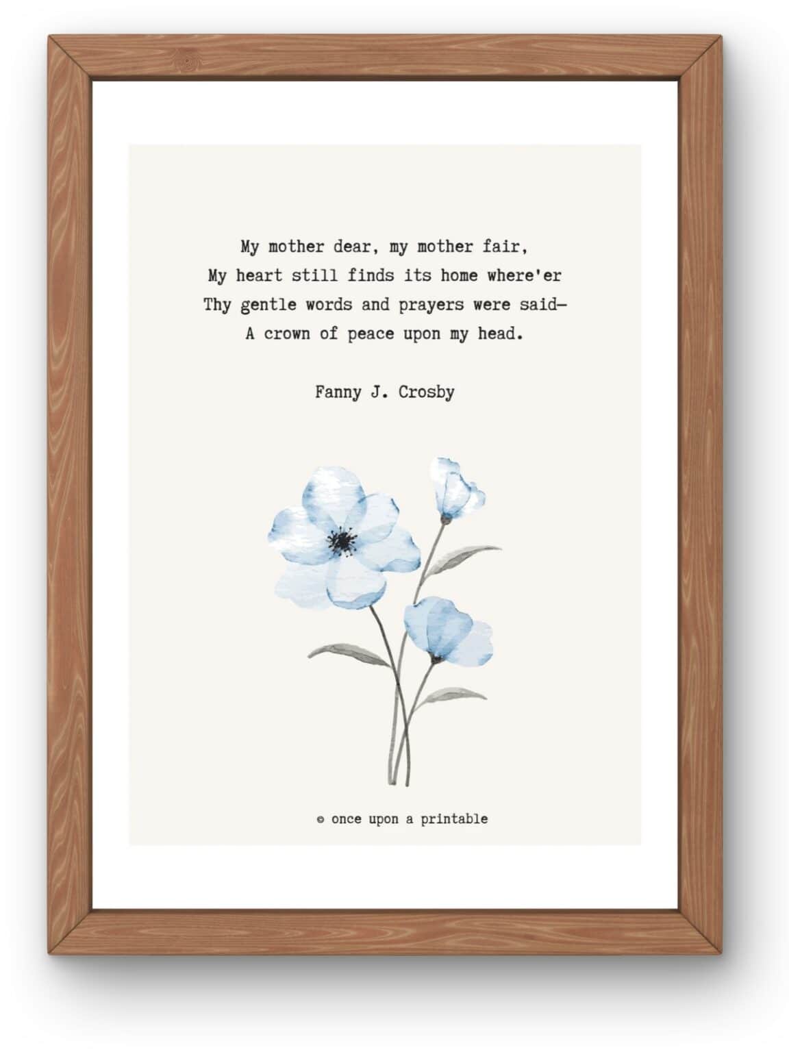 Mother's Day Quote and Poetry Wall Art Free Printable - Once Upon a ...