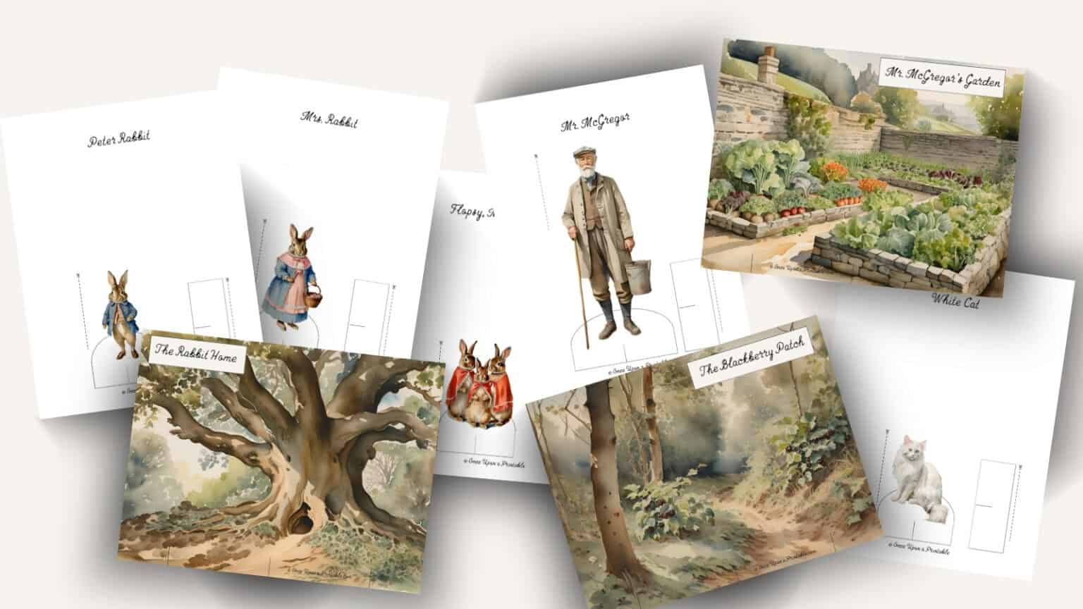 Peter Rabbit Paper Dolls Set Free Printable - Once Upon a Printable