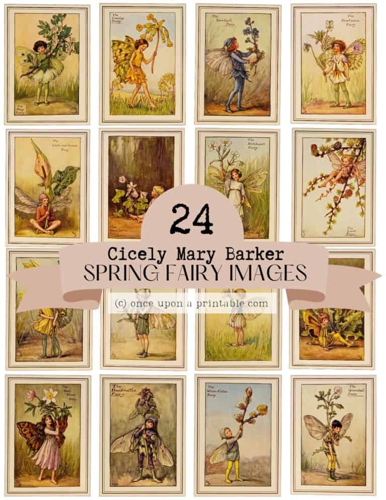 Vintage Spring Flower Fairy Illustrations (Free Printables) - Once Upon ...