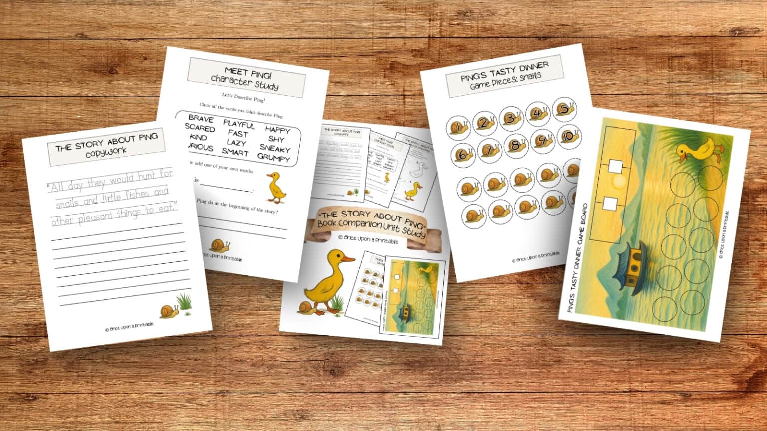 The Story About Ping Worksheets - Once Upon a Printable