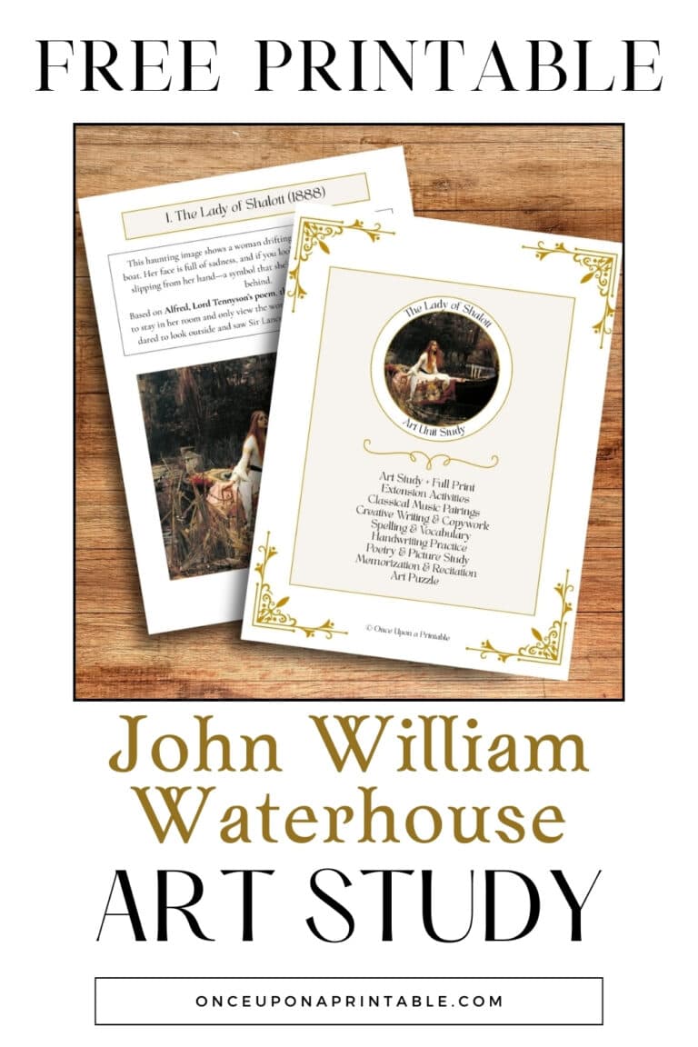 John William Waterhouse Art Unit Study (Free to Print) - Once Upon a ...