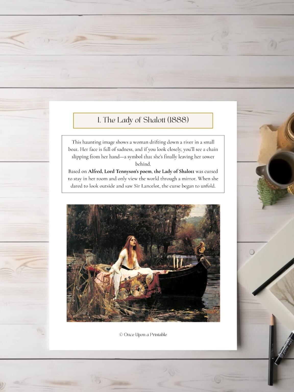 John William Waterhouse Art Unit Study (Free to Print) - Once Upon a ...