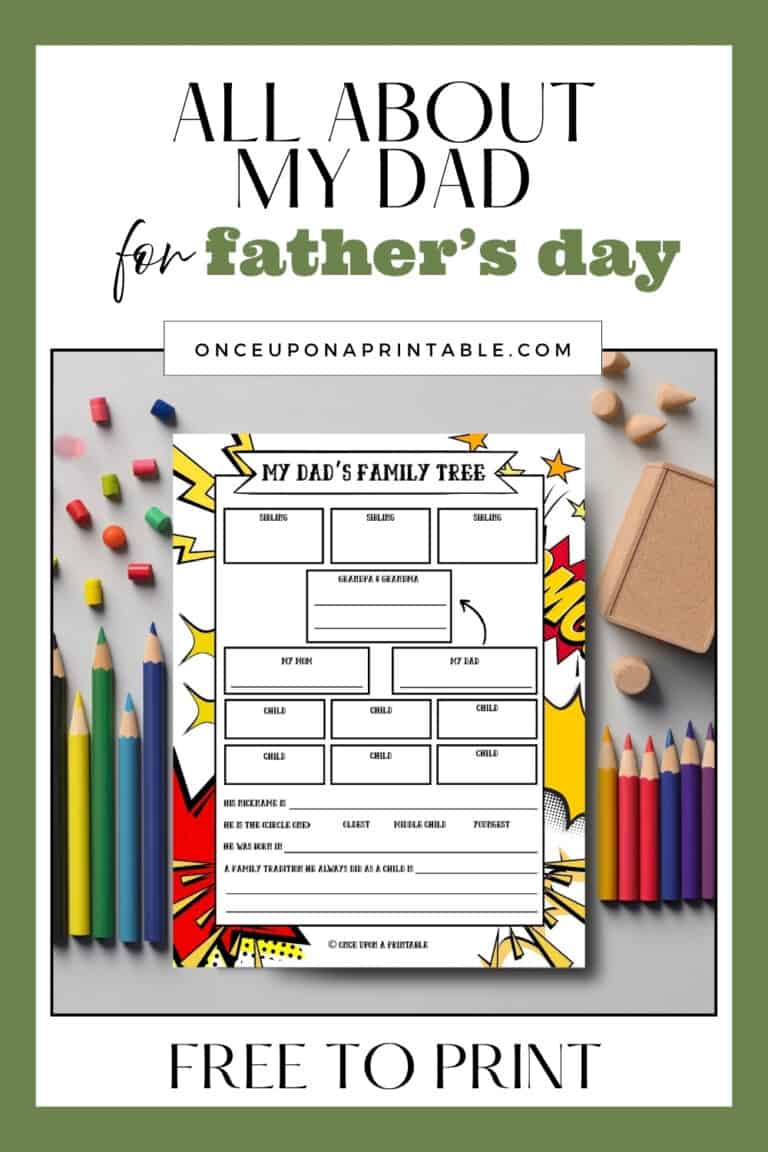 All About My Dad Printable - Once Upon a Printable