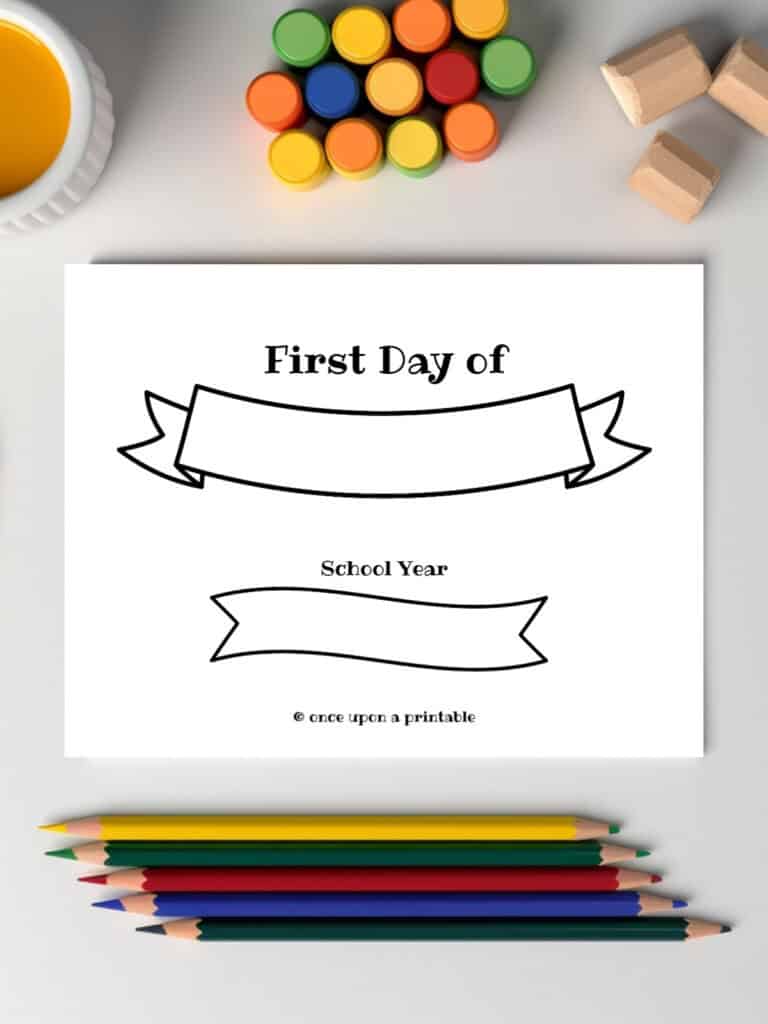 First Day of School Sign - Once Upon a Printable