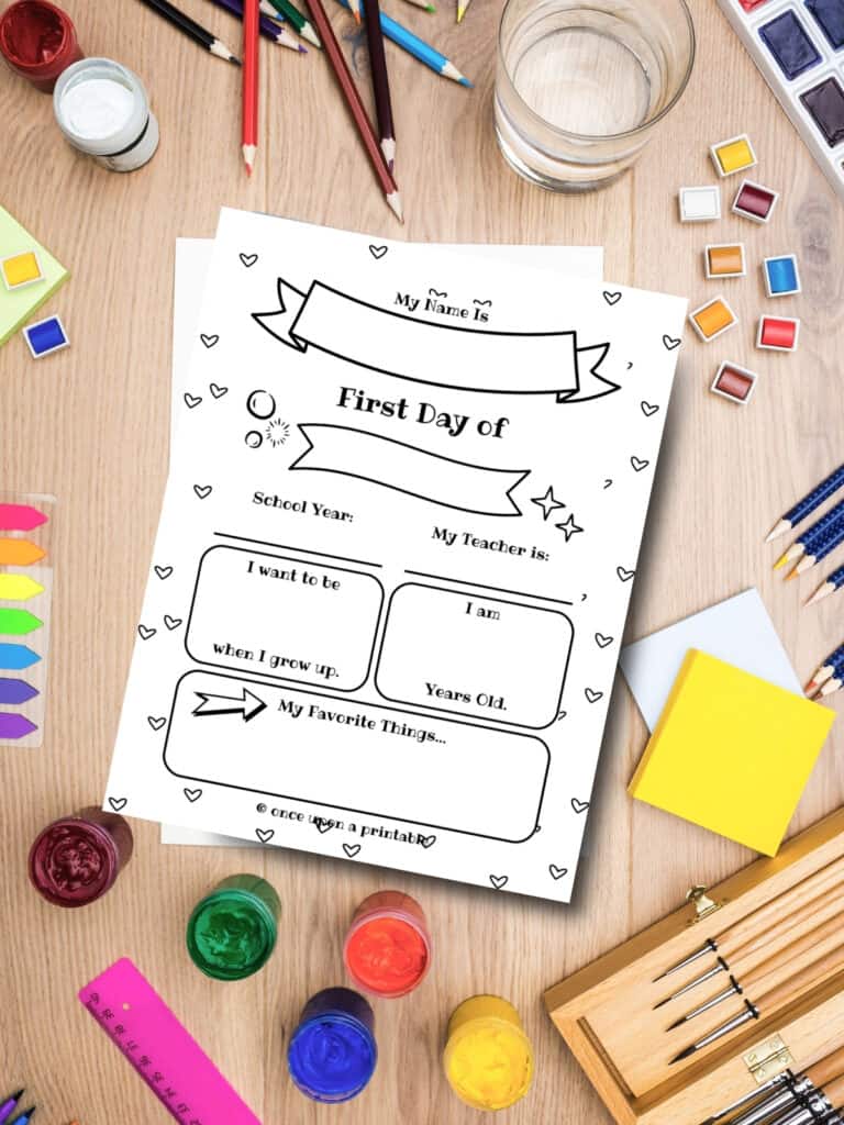 First Day of School Sign - Once Upon a Printable