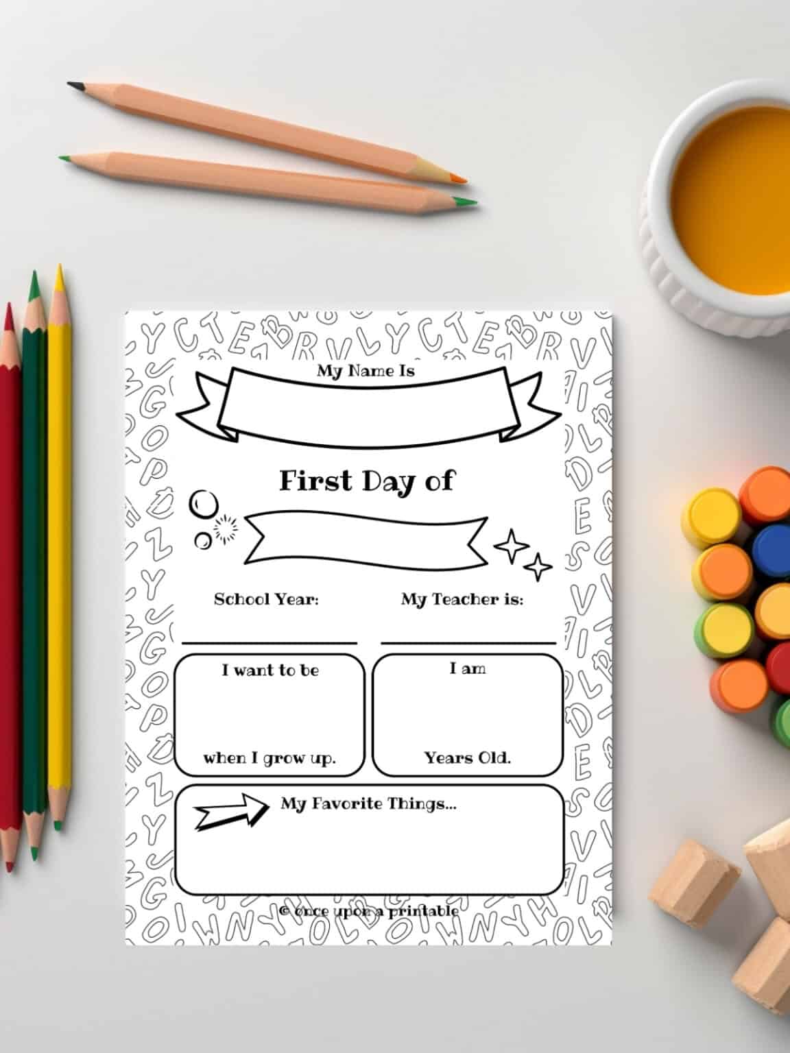 First Day of School Sign - Once Upon a Printable