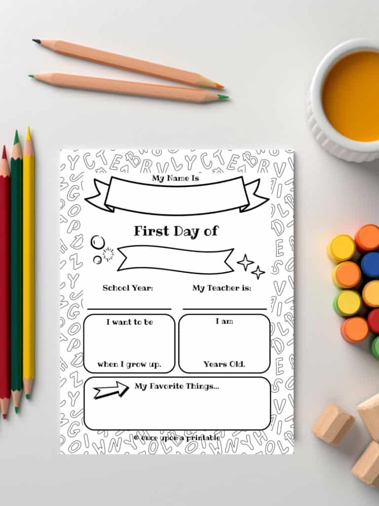 First Day of School Sign - Once Upon a Printable