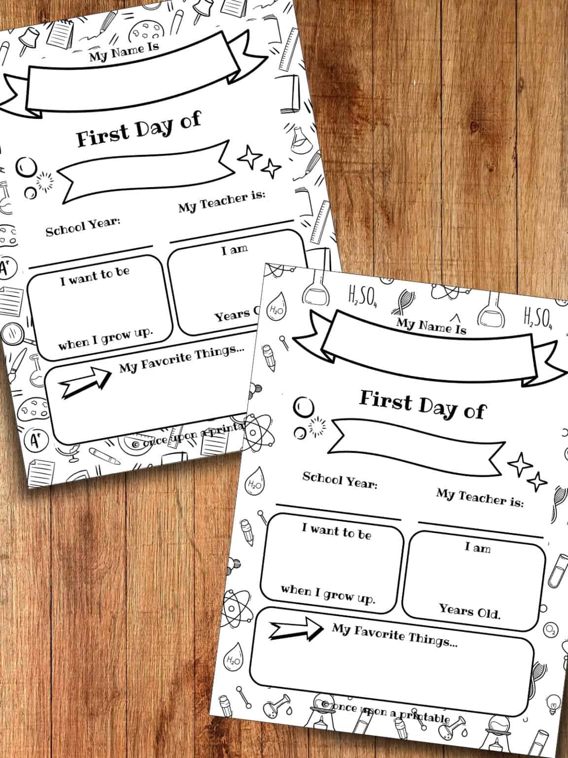 First Day of School Sign - Once Upon a Printable