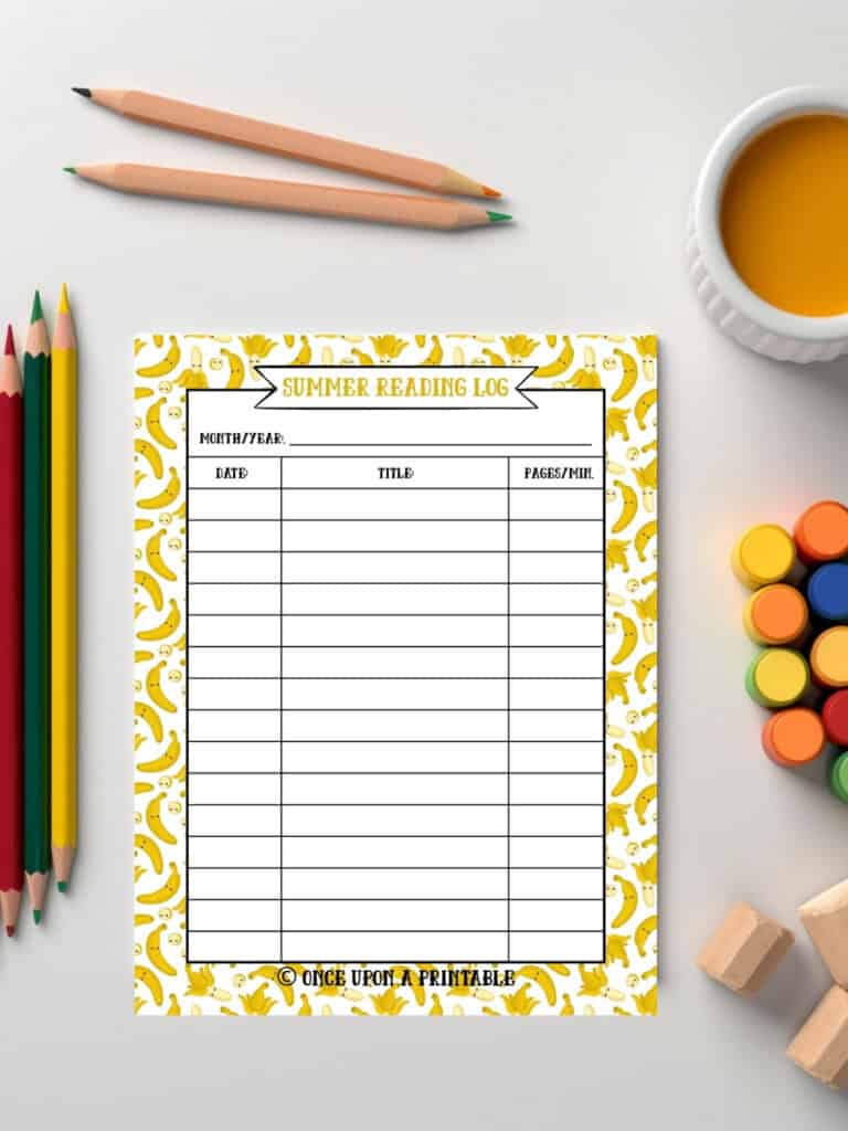 Summer Reading Log (Free Printables) - Once Upon a Printable