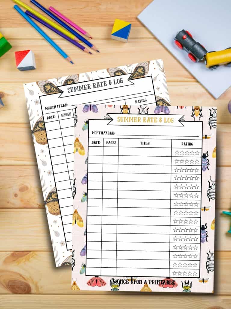 Summer Reading Log (Free Printables) - Once Upon a Printable
