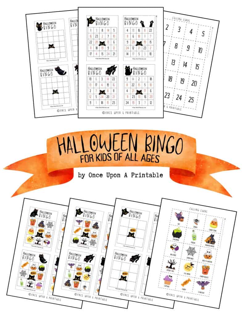 24 Free Printable Halloween Bingo Cards - Once Upon a Printable