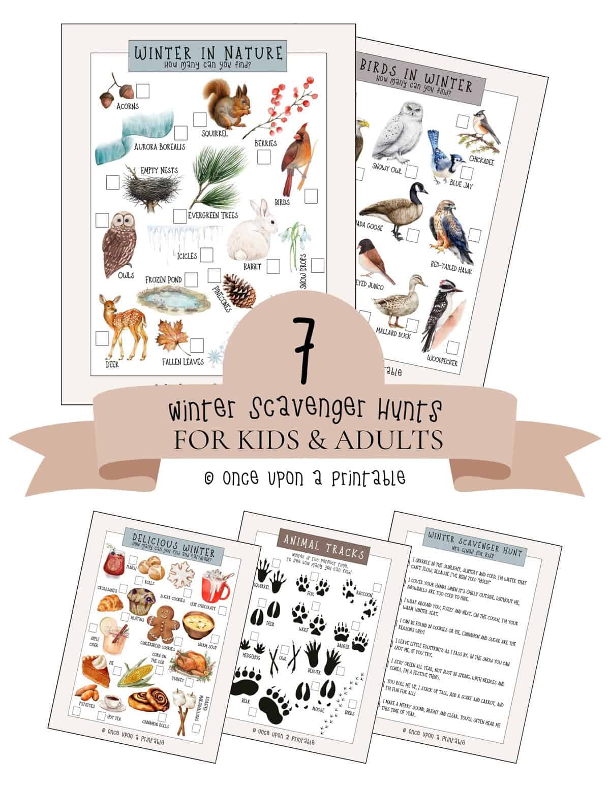 Winter Scavenger Hunt Printable - Once Upon a Printable