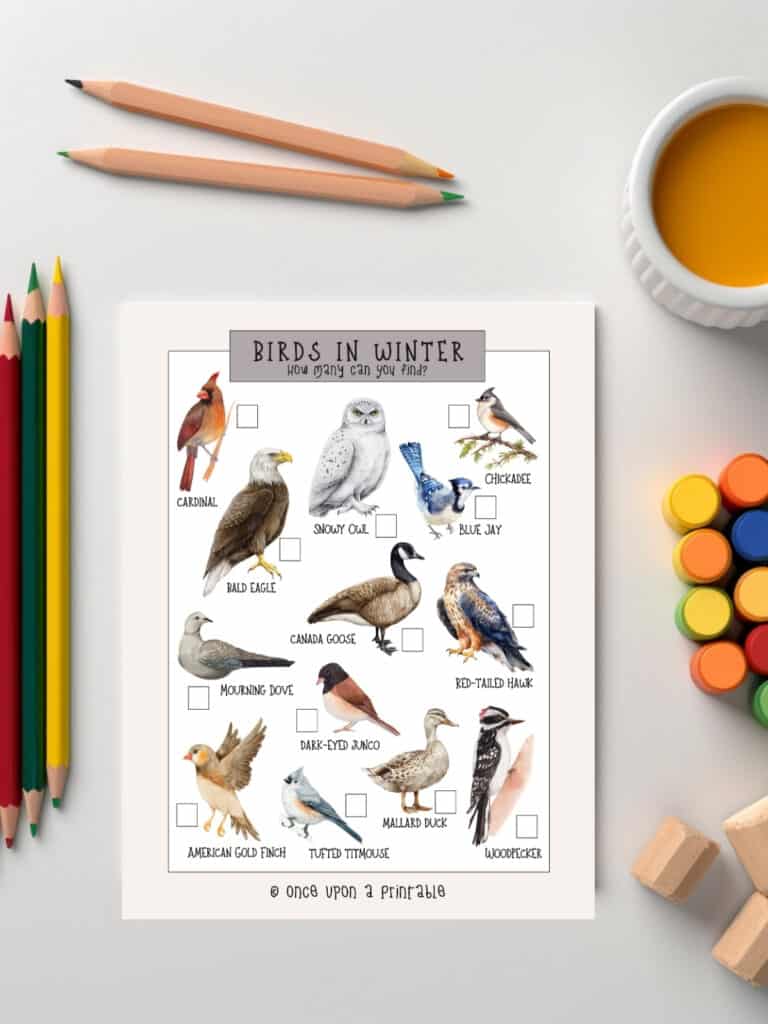 Winter Scavenger Hunt Printable - Once Upon a Printable