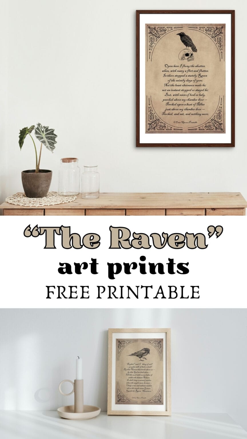Edgar Allan Poe: The Raven Art Prints - Once Upon a Printable