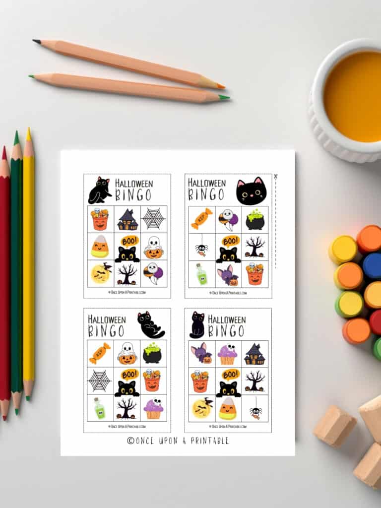 24 Free Printable Halloween Bingo Cards - Once Upon a Printable