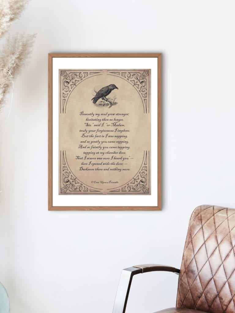 Edgar Allan Poe: The Raven Art Prints - Once Upon a Printable