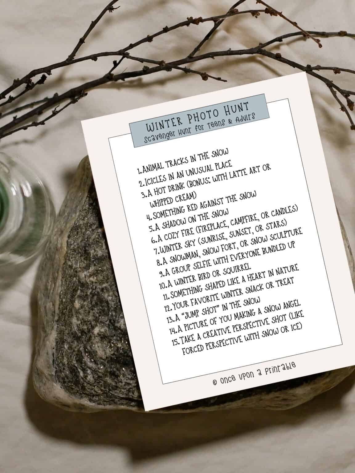 Winter Scavenger Hunt Printable - Once Upon a Printable