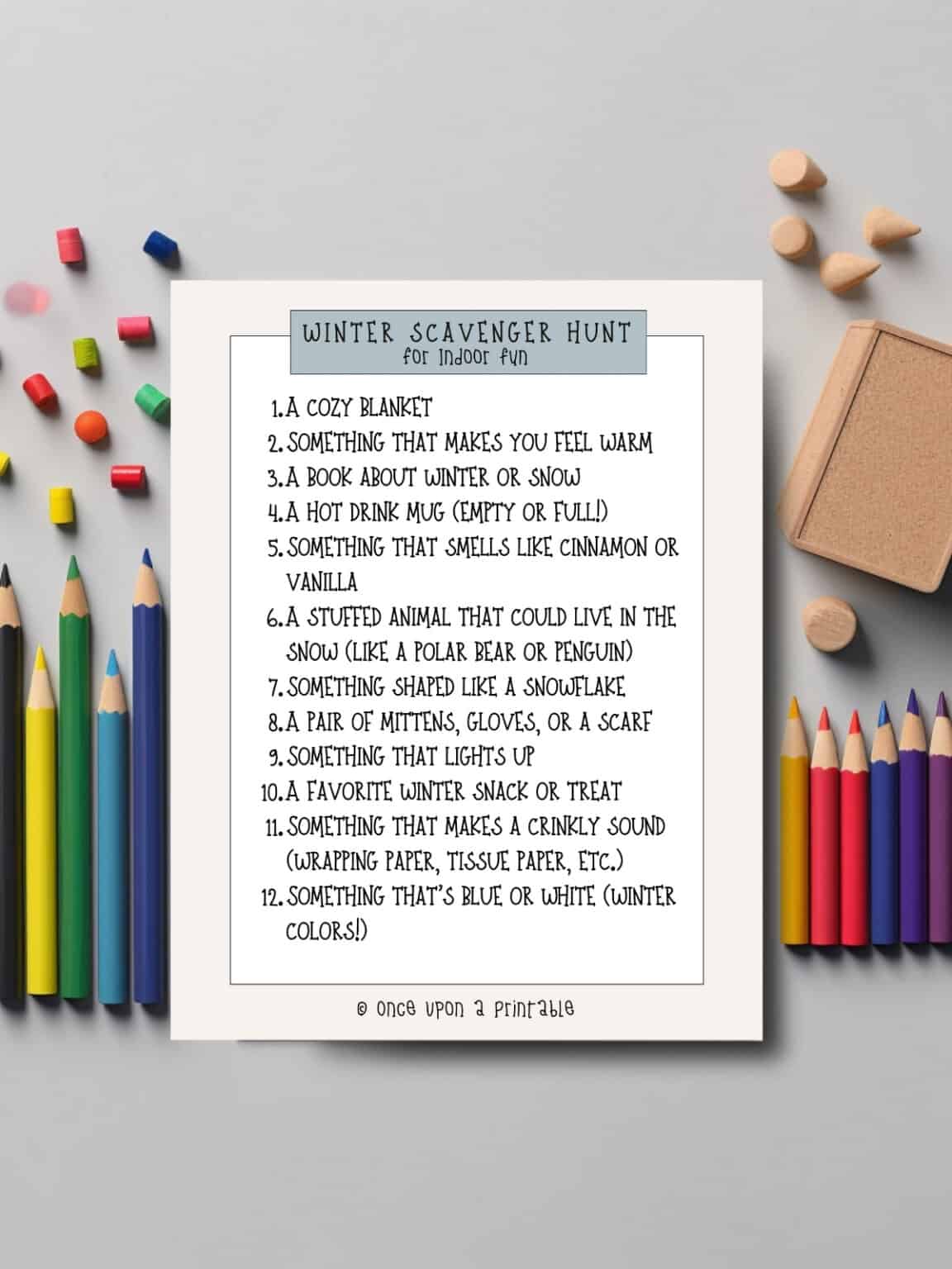 Winter Scavenger Hunt Printable - Once Upon a Printable
