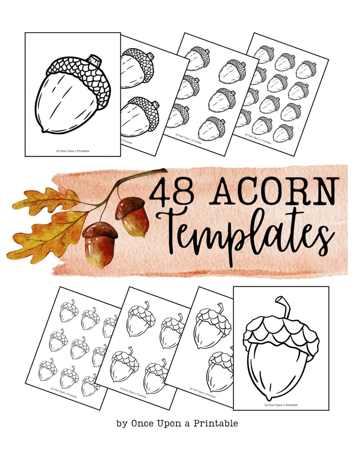 Acorn Templates (Free Printables) - Once Upon a Printable