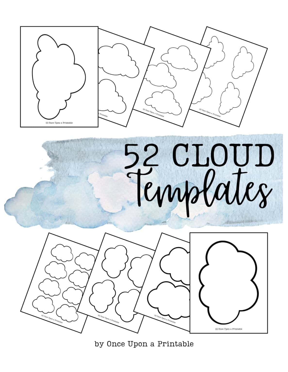 Cloud Templates (Free Printables) - Once Upon a Printable