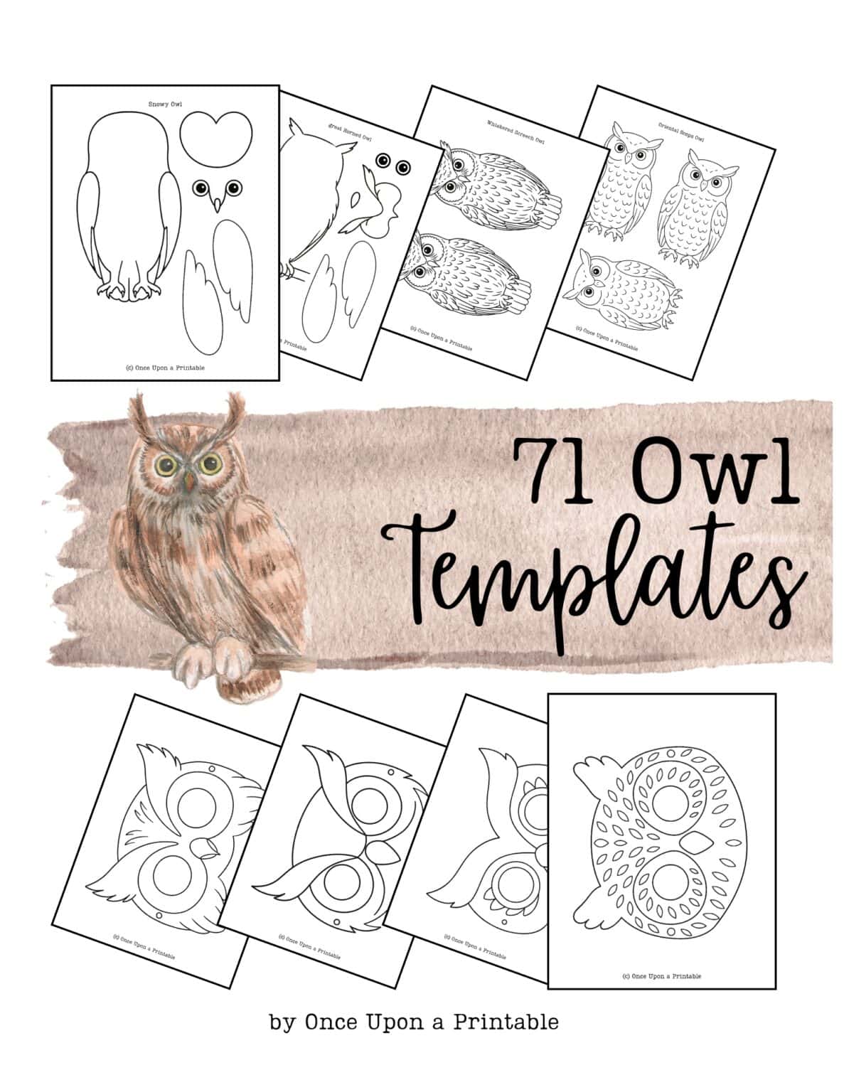 Owl Template (Free Printable) - Once Upon a Printable