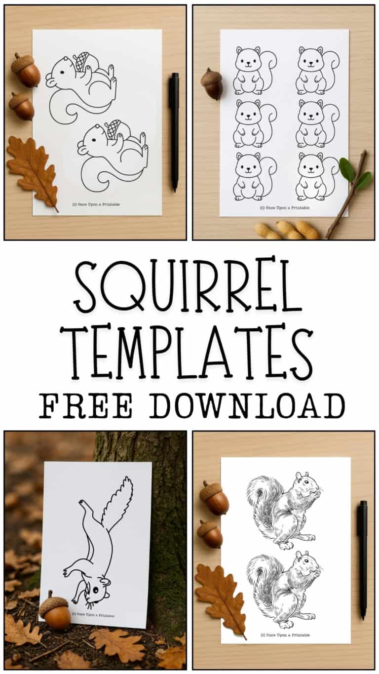 Squirrel Templates (Free Printables) - Once Upon a Printable