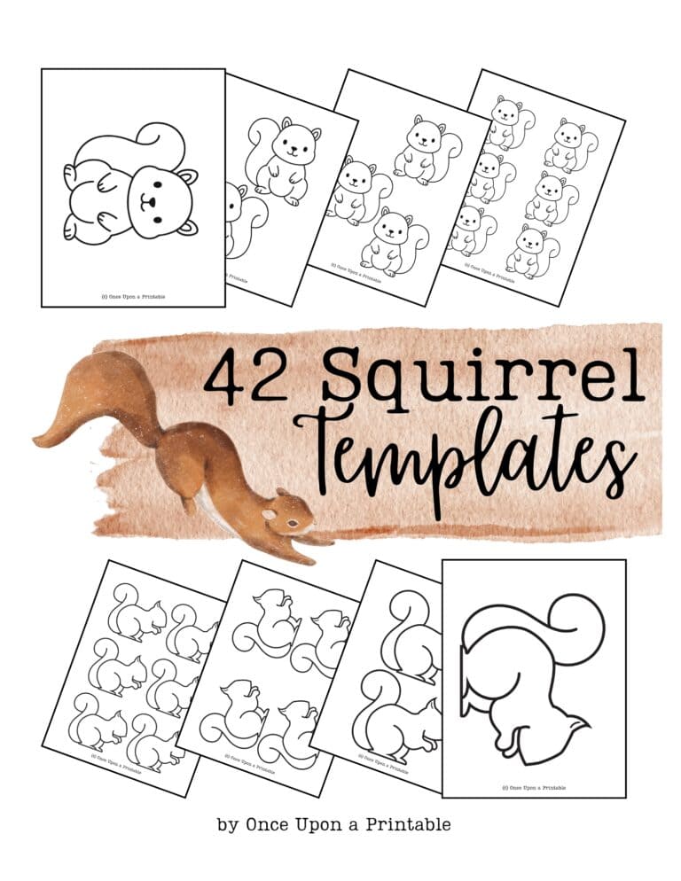 Squirrel Templates (Free Printables) - Once Upon a Printable