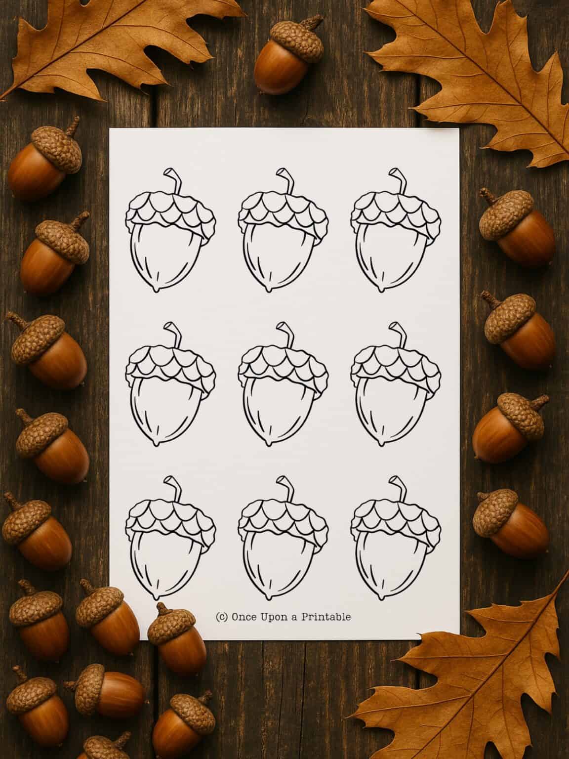 Acorn Templates (Free Printables) - Once Upon a Printable