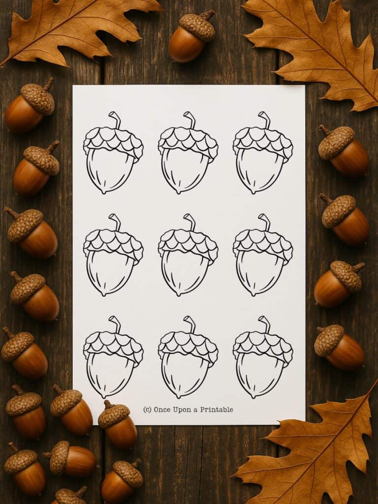 Acorn Templates (Free Printables) - Once Upon a Printable