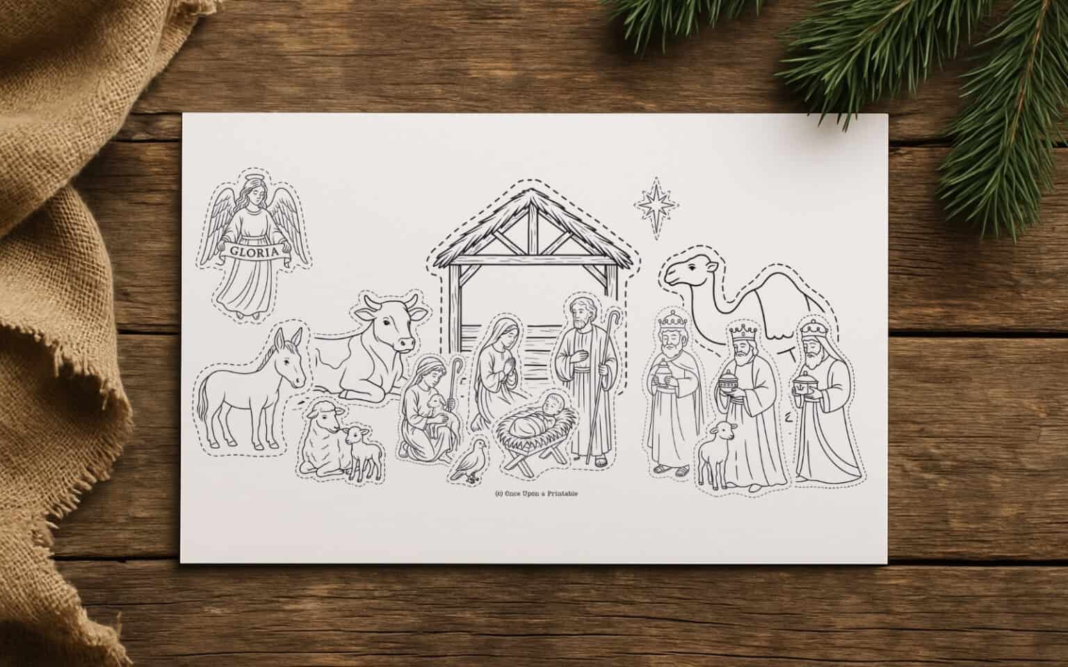 Christmas Nativity Scene Printable (Free) - Once Upon a Printable