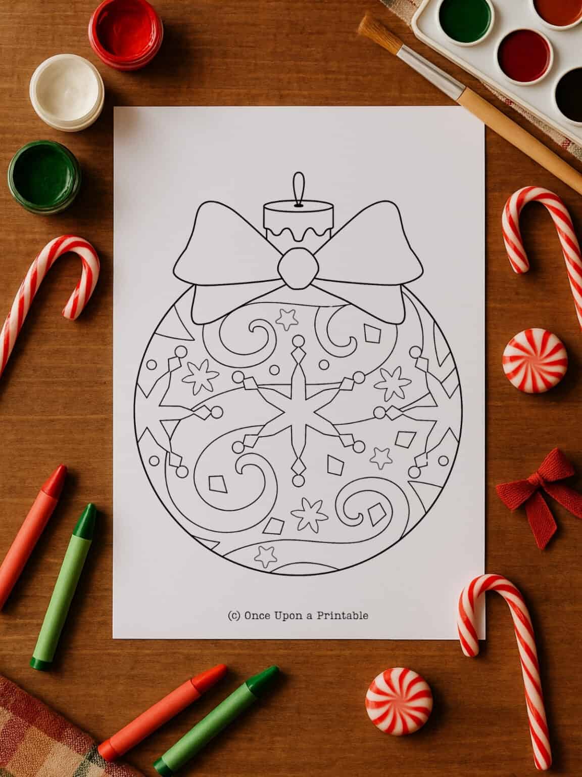 Christmas Ornament Template Printable (Free Printable) - Once Upon a ...