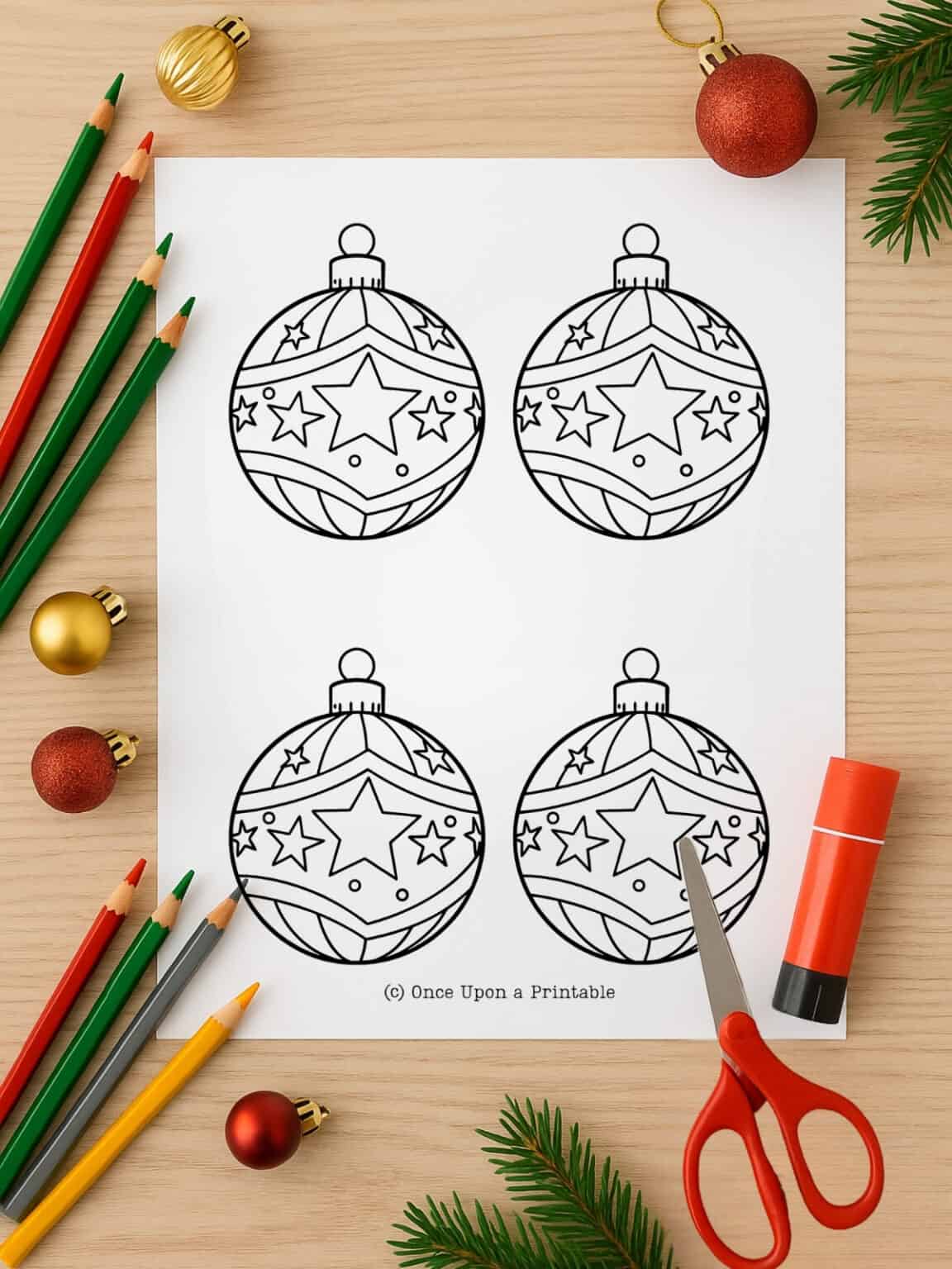 Christmas Ornament Template Printable (Free Printable) - Once Upon a ...