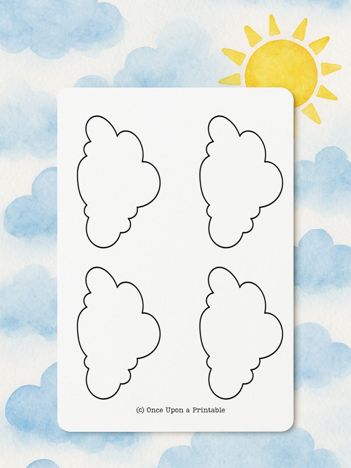 Cloud Templates (Free Printables) - Once Upon a Printable