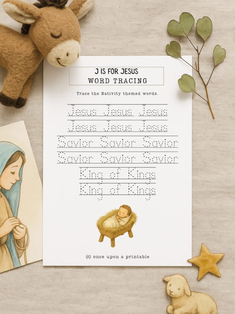 Free Nativity Worksheet Printables - Once Upon a Printable