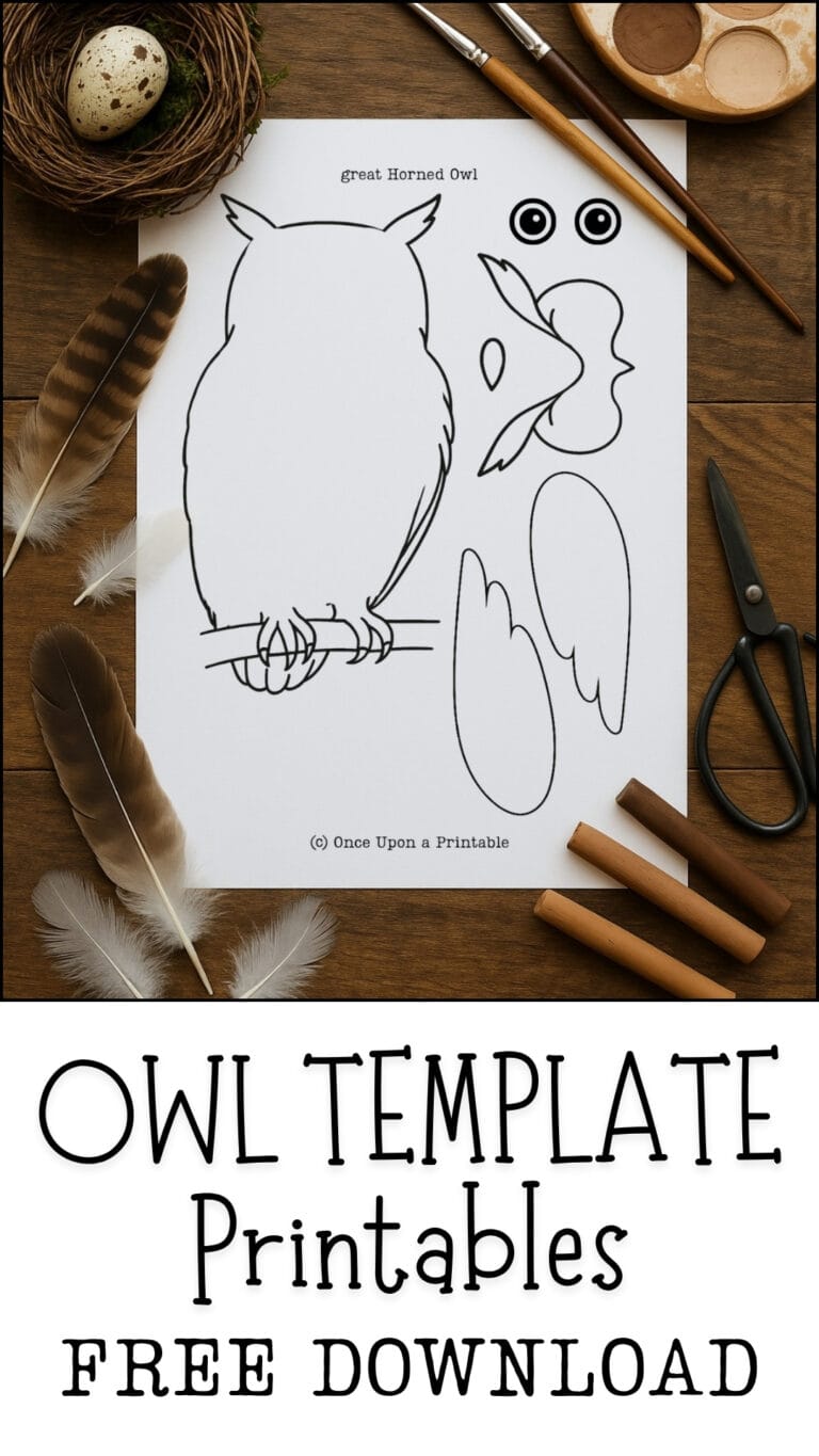 Owl Template (Free Printable) - Once Upon a Printable
