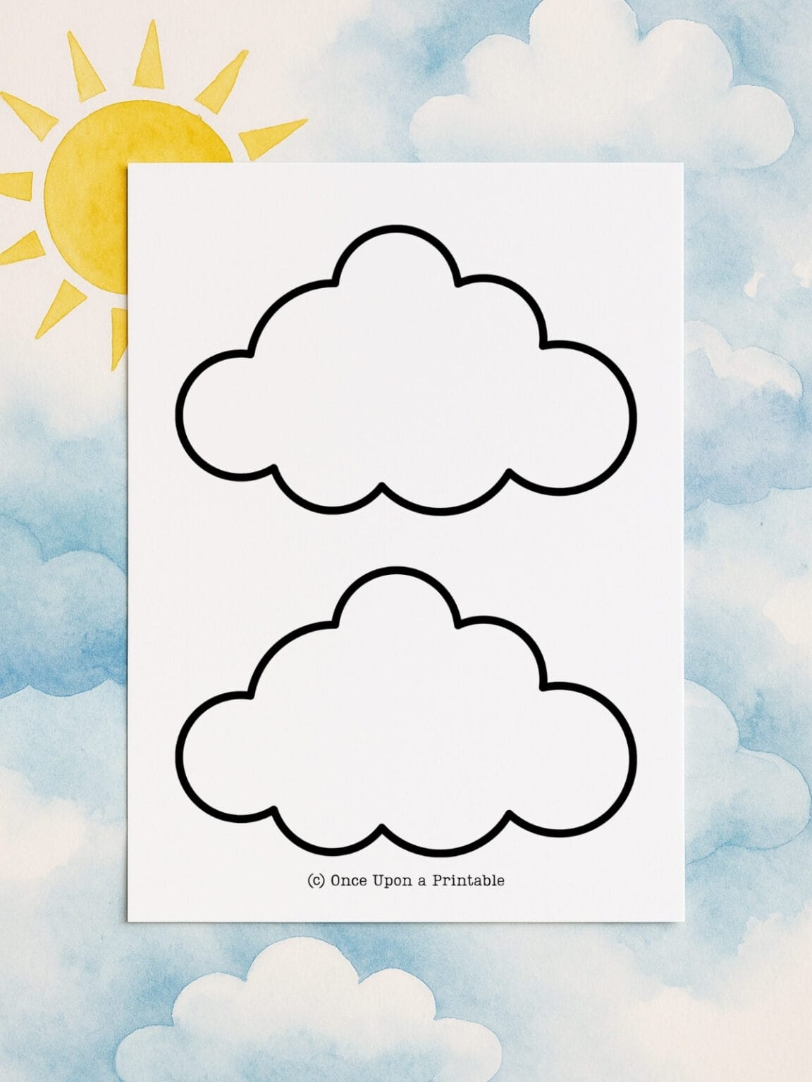 Cloud Templates (Free Printables) - Once Upon a Printable