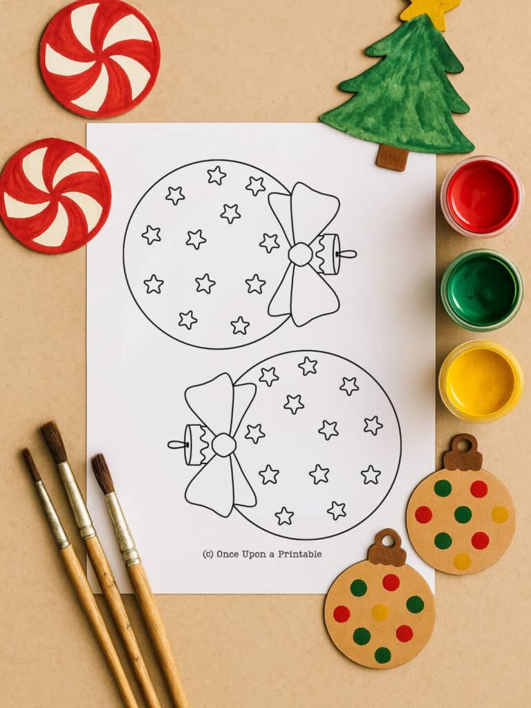 Christmas Ornament Template Printable (Free Printable) - Once Upon a ...