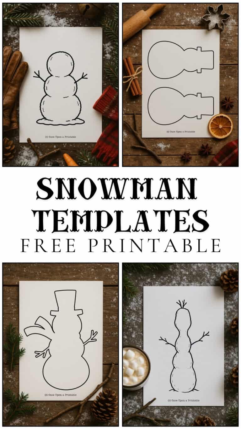 Snowman Template (Free Printables) - Once Upon a Printable