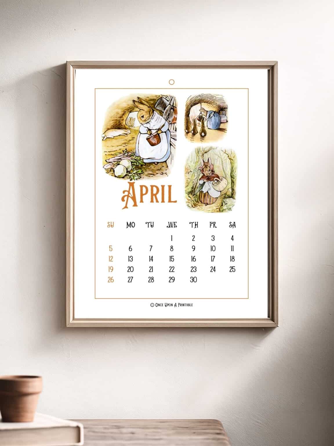 Peter Rabbit Calendar (Free Printable) - Once Upon a Printable