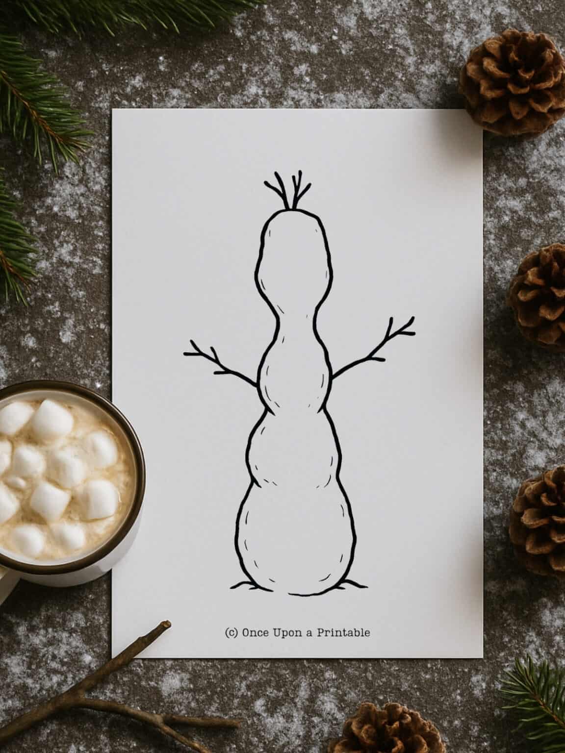 Snowman Template (Free Printables) - Once Upon a Printable