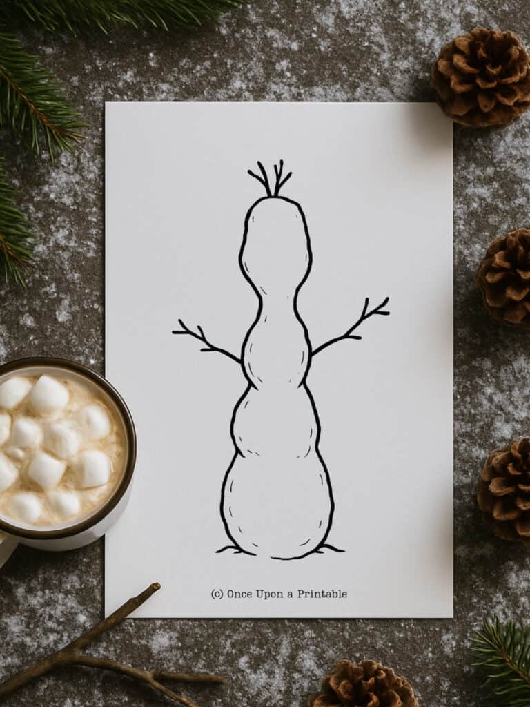Snowman Template (Free Printables) - Once Upon a Printable