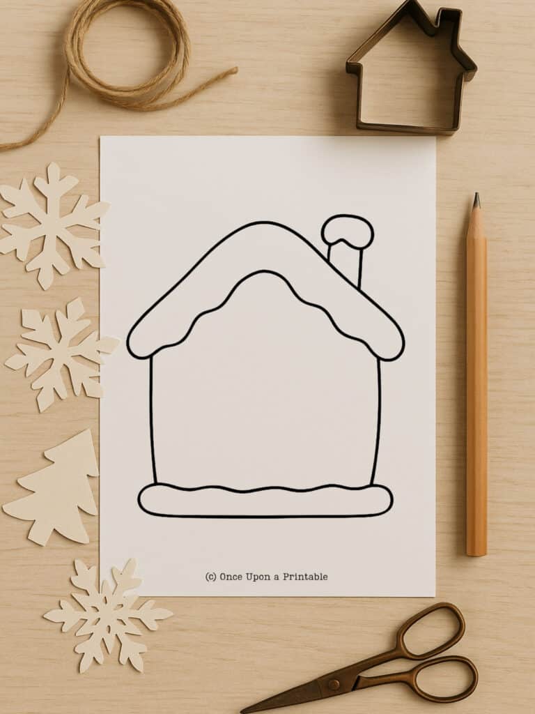 Gingerbread House Craft (Free Printable) - Once Upon a Printable
