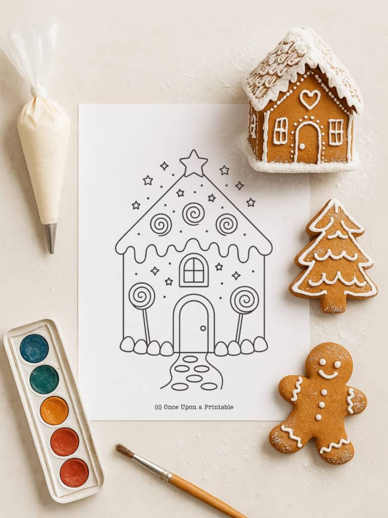 Free Gingerbread House Coloring Pages - Once Upon a Printable