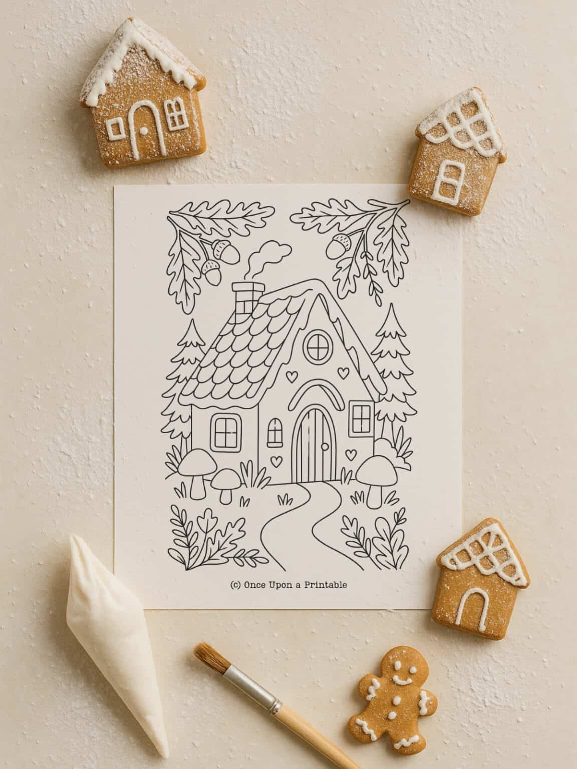Free Gingerbread House Coloring Pages - Once Upon a Printable