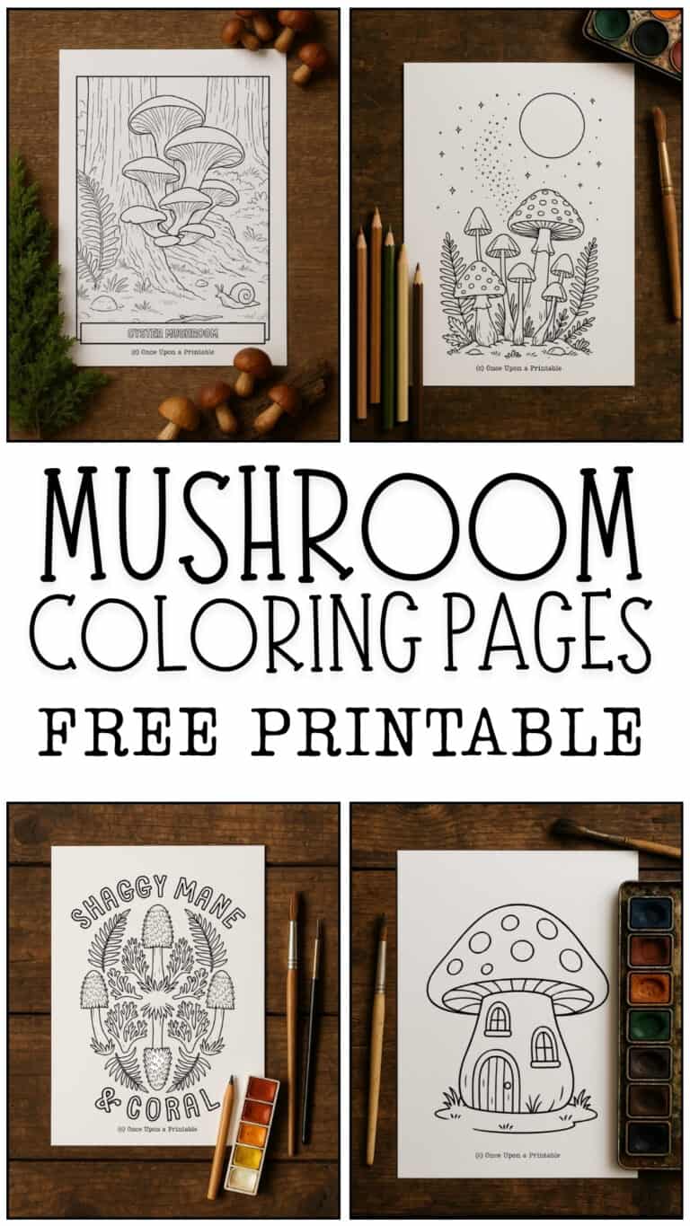 Mushroom Coloring Pages (Free Printables) - Once Upon a Printable