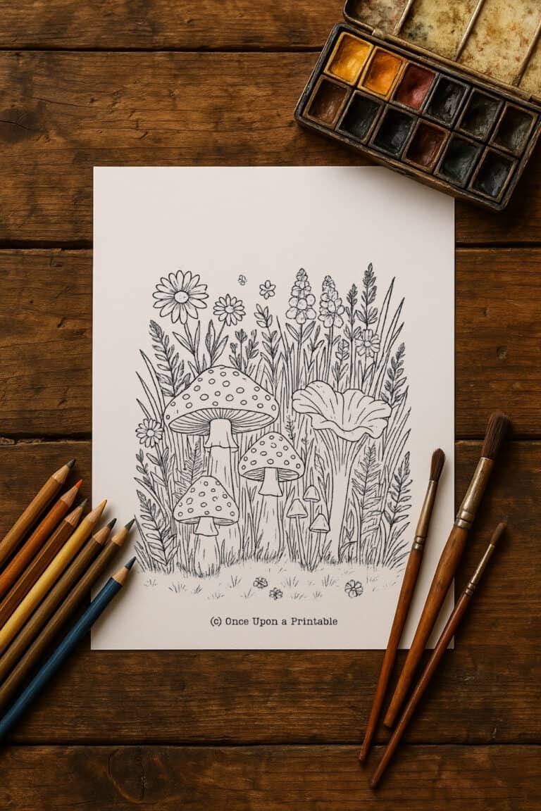 Mushroom Coloring Pages (Free Printables) - Once Upon a Printable