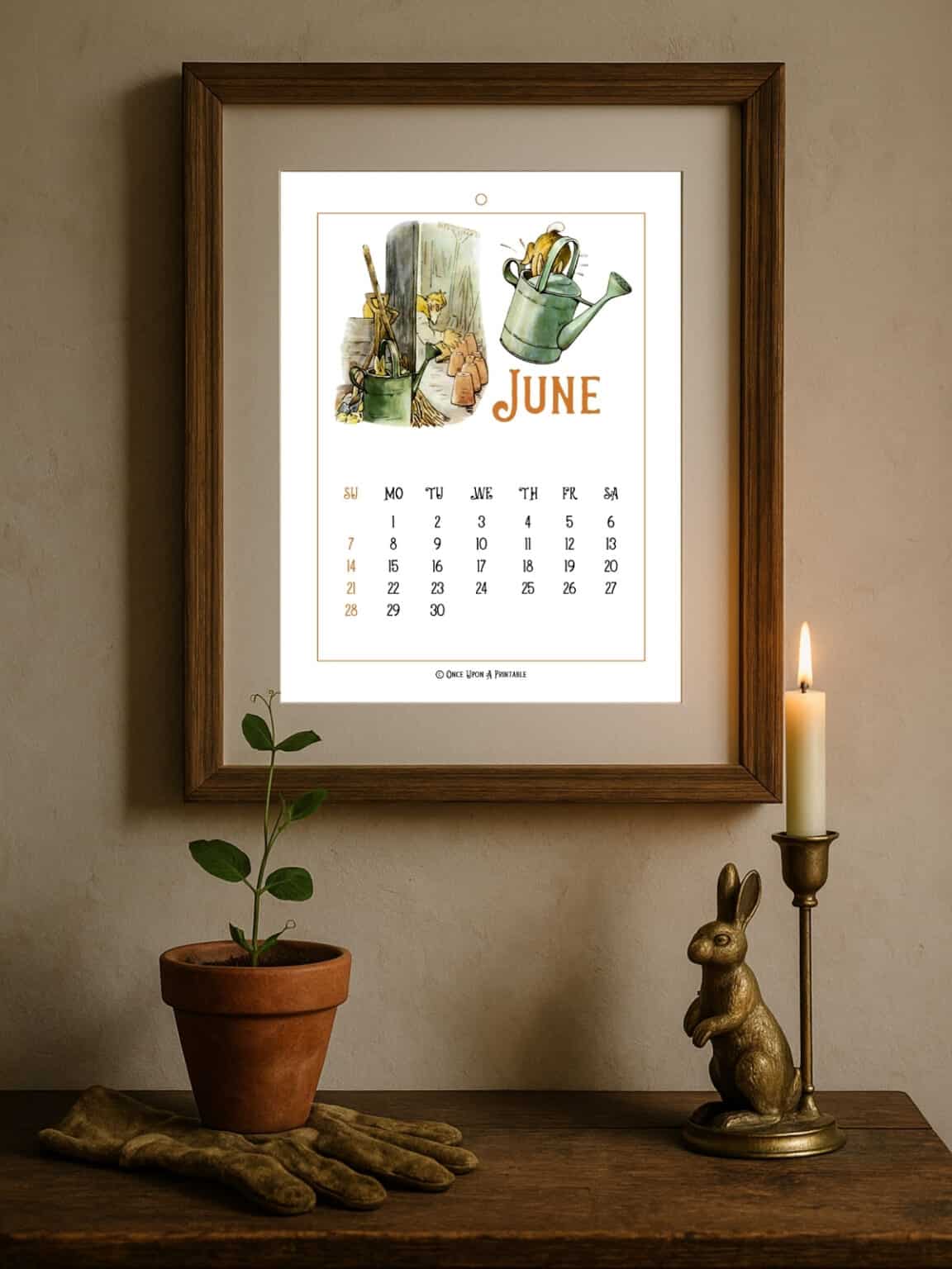 Peter Rabbit Calendar (Free Printable) - Once Upon a Printable